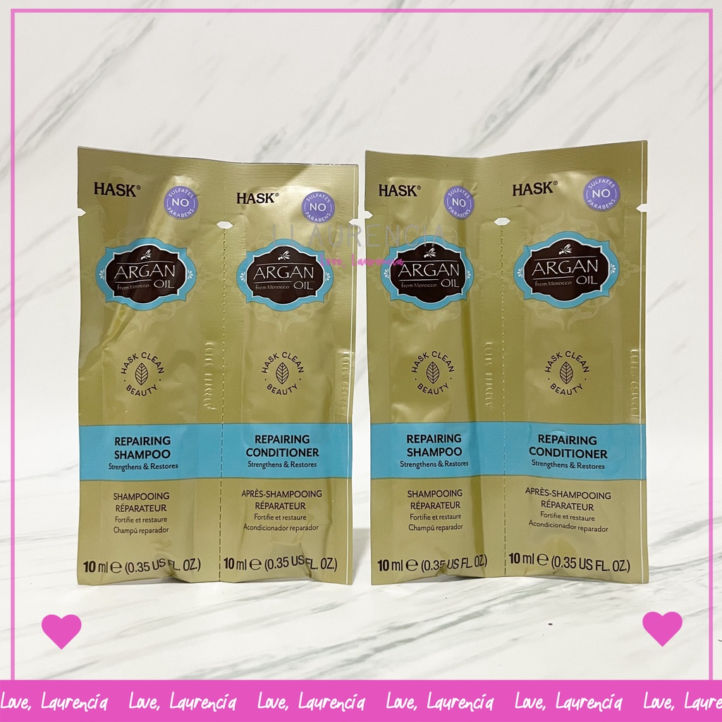Jual Hask Argan Oil Repairing Shampoo + Conditioner Sample Set | Shopee ...