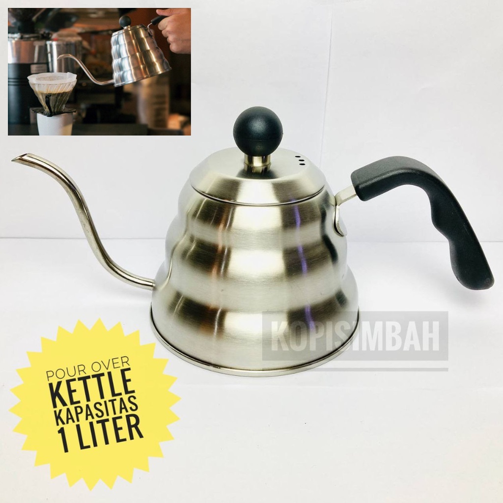 Jual Pour Over Coffee Kettle Goose Neck 1 Liter Teko Kopi Leher Angsa ...