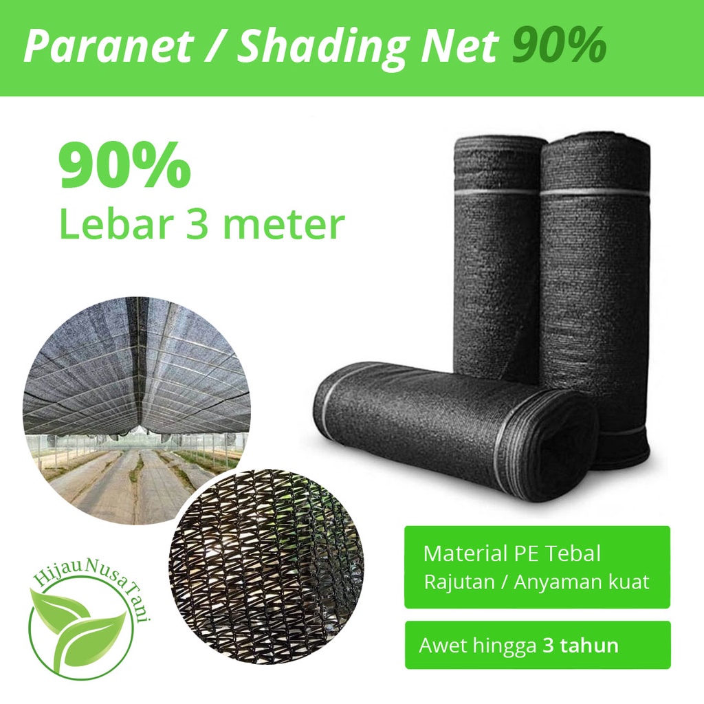 Jual PARANET 90% Lebar 3 Meter - Jaring Shading Net Atap Dinding Green ...