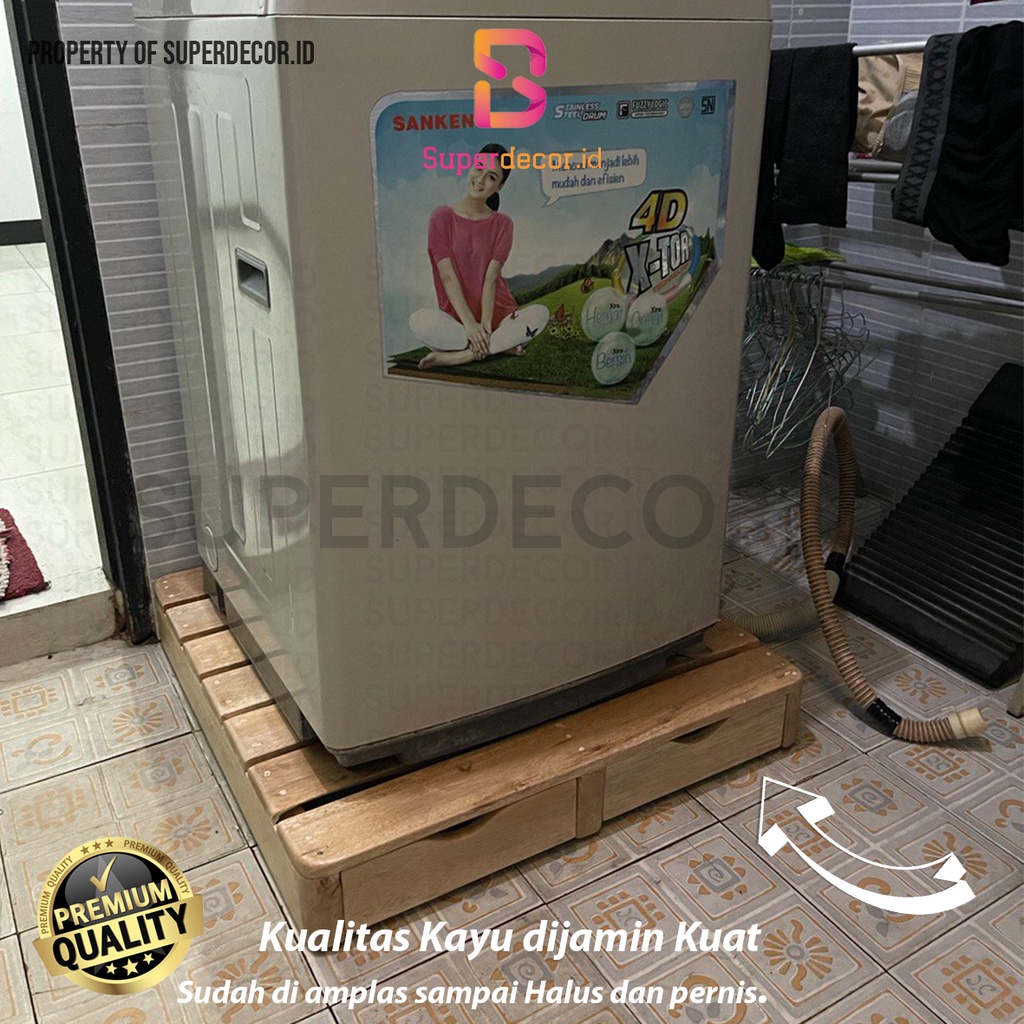 Jual Alas Kaki Mesin Cuci Kayu Pallet Minimalis (S) / Tatakan Alas Kaki ...