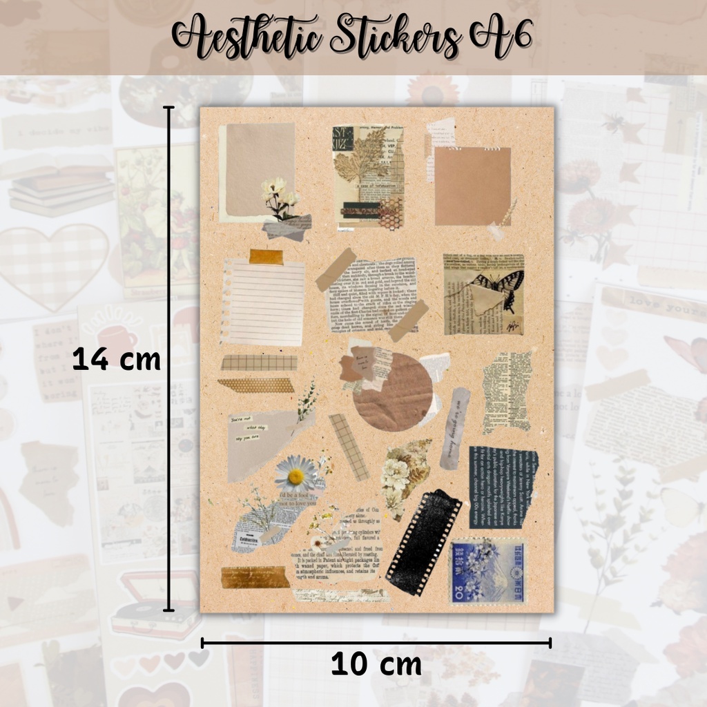 Jual Sticker Craft Aesthetic A6 Stiker Sticker Aesthetic Sticker Custom ...