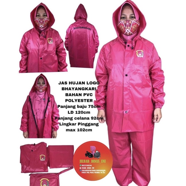 Jual AS HUJAN BHAYANGKARI LOGO SABLON Warna PINK Bahan PVC POLYESTER ...