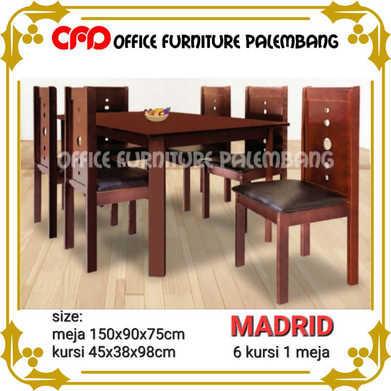 Jual meja makan kayu 6 person meja resto meja cafe meja kursi kantin ...