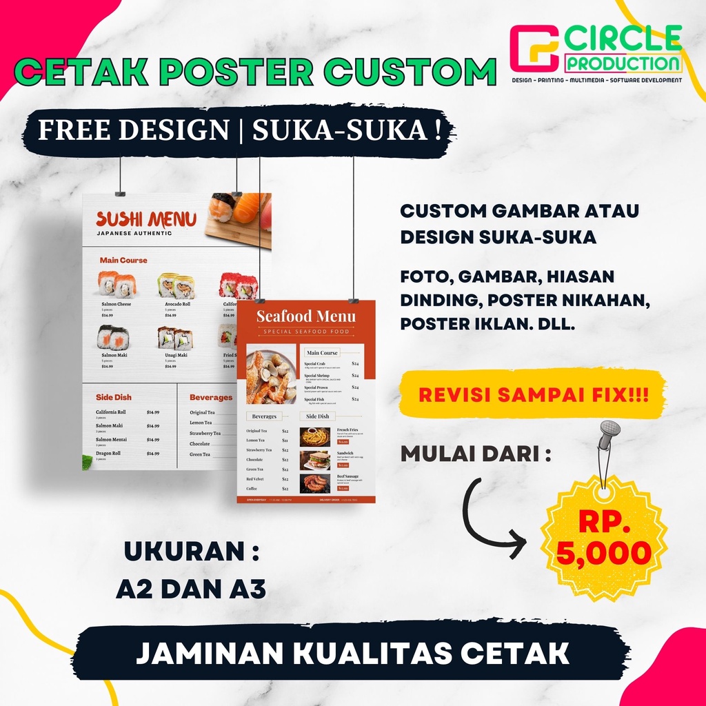 Jual CETAK POSTER CUSTOM | BAHAN MENGKILAP | DESIGN SUKA-SUKA! | REVISI ...