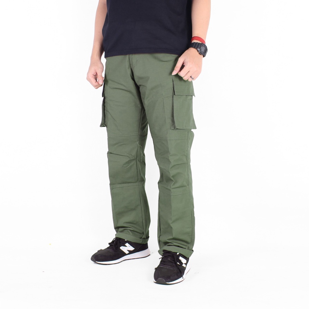 Jual Celana Cargo Panjang Ripstock Hijau/Celana Cargo Panjang Jumbo Pria/Celana Katun Pria Big ...