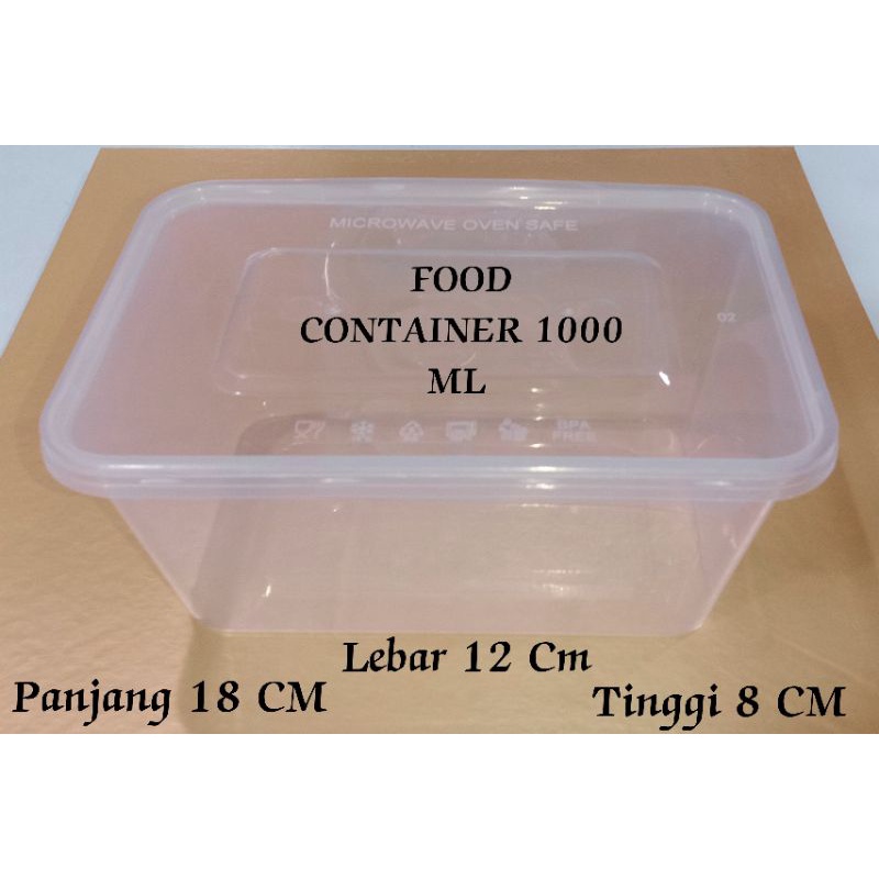 Jual Thinwall Persegi 1000 ml,Food Container 1000 Ml ( isi 10 Pcs ...