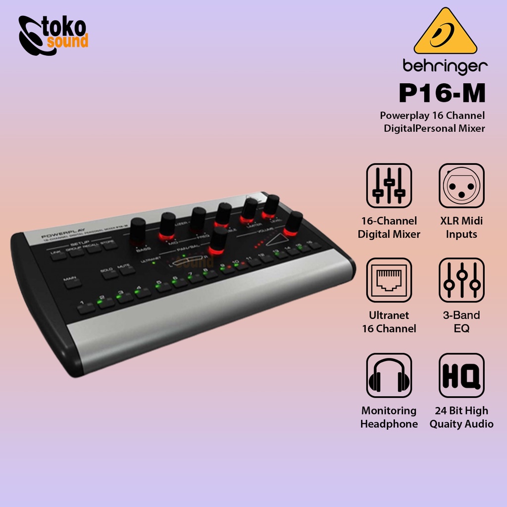 Jual Behringer Powerplay P16-M P16M - 16 Channel Digital Personal Mixer ...
