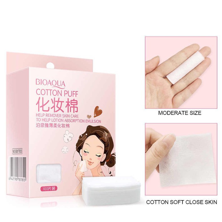 Jual Kapas wajah Bioaqua Cotton Puff Kapas isi 100 Lembar | Shopee ...