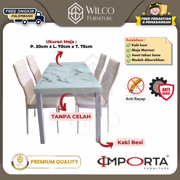 Jual Meja Makan Marmer 4 Kursi Importa / Meja Ruang VIP Restoran ...