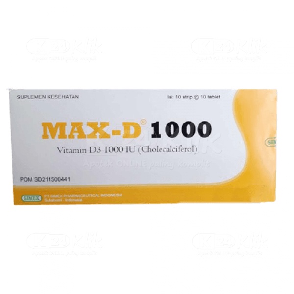 Jual MAX D 1000 STRIP ISI 10 TABLET - Vitamin D3 1000 IU | Shopee Indonesia