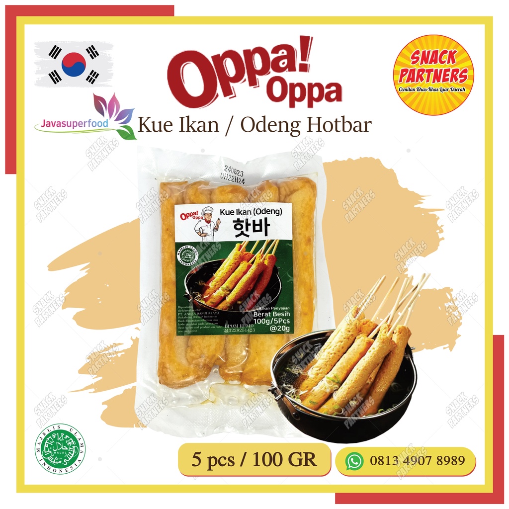 Jual OPPA! OPPA Odeng Hotbar Korean Fish Cake 5 pcs / 100 gr - FROZEN ...