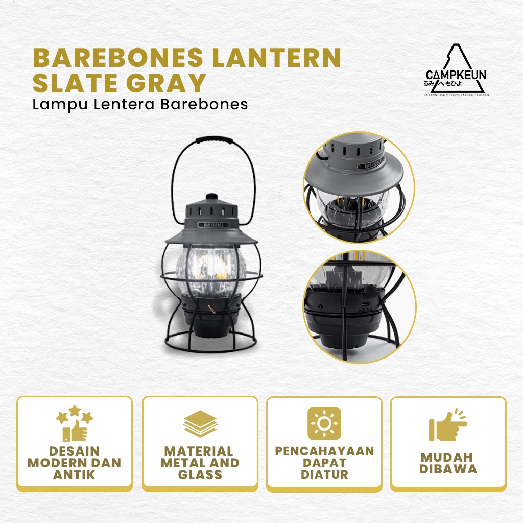 Jual Barebones Railroad Lantern GREY - Lampu Lentera Barebones - Lampu lentera outdoor camping ...