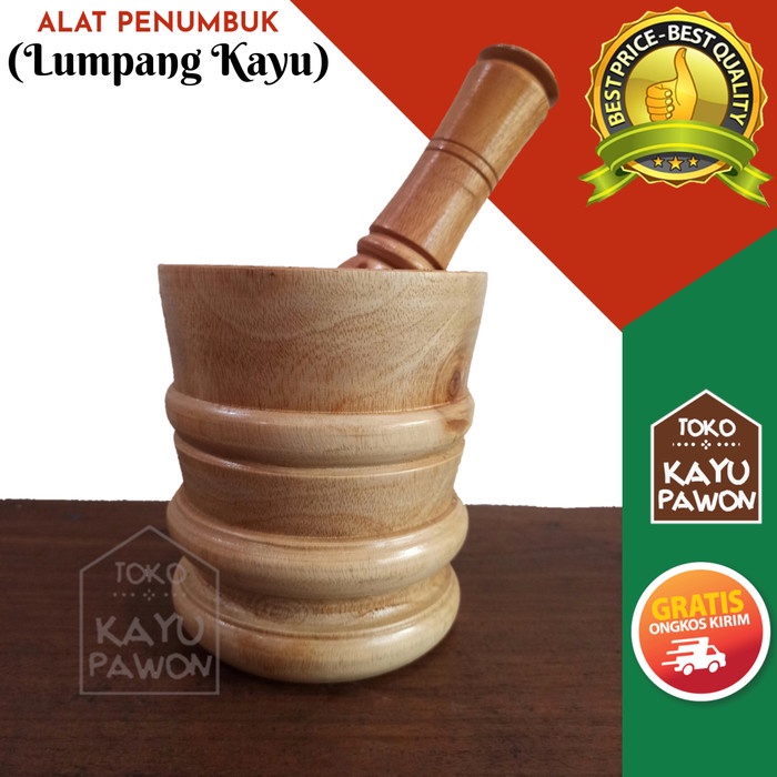 Jual $+$+$+$+] Alat penumbuk / Lumpang kayu ( Kecil ) | Shopee Indonesia