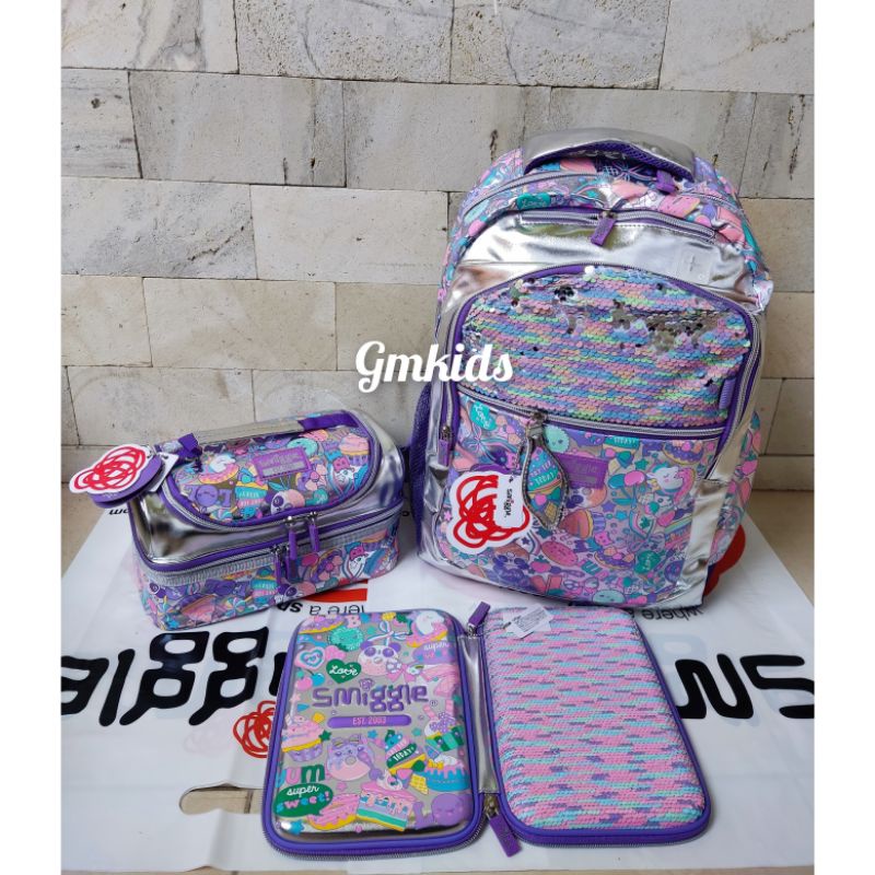 Jual Set Smiggle Classic Backpack Flashy Sequin Original tas smiggle ...