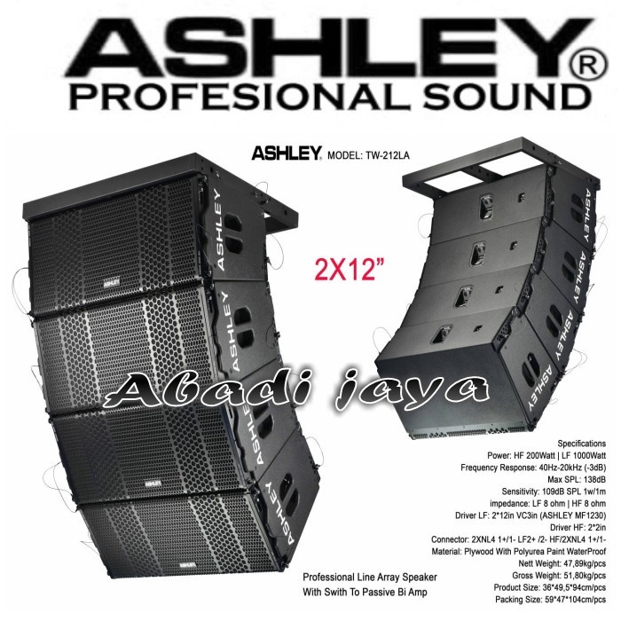 Jual SPEAKER LINE ARRAY ASHLEY TW-212LA SPEAKER PASSIVE 2X12 INCH TW ...