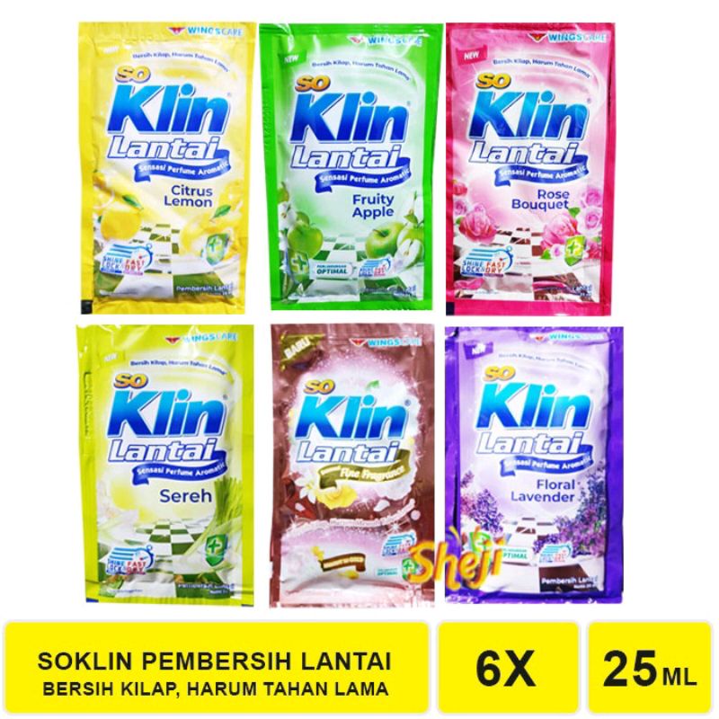 Jual SOKLIN LANTAI RENCENG SACHET 25 ML (ISI 12 SACHET) | Shopee Indonesia