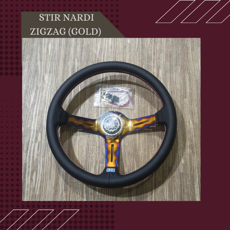 Jual Stir / Steer Nardi Burntype Zigzag warna Gold | Shopee Indonesia