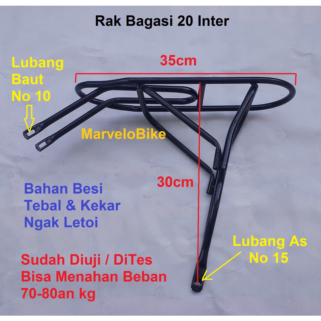 Jual Rak Bagasi Sepeda Lipat Mini 20 Besi Boncengan Sepeda 20 Belakang ...