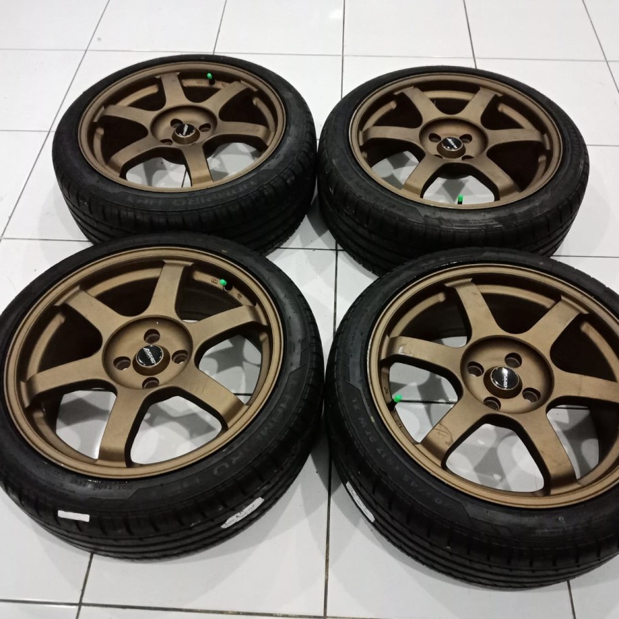Jual Pelek Mobil Second Te37 Ring 17 Pcd 4x100 Ban 205 45 R17 Bronze ...