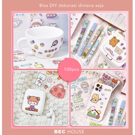 Jual Sticker Serbaguna Isi 100 Lembar / Sticker Botol Minum Animasi ...