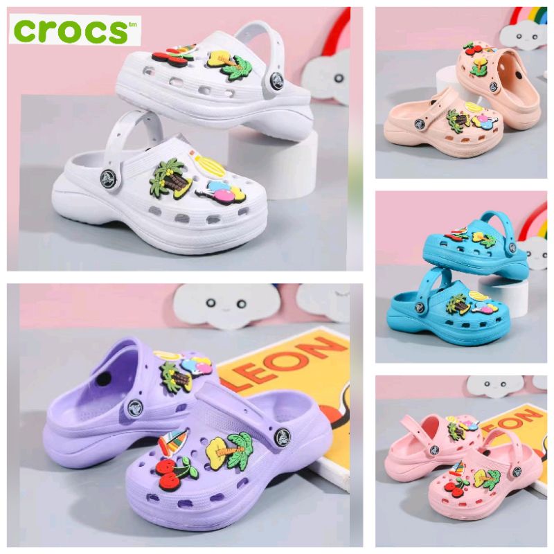 Jual Sandal Anak Crocs Bae Jibitz Balon / Crocs Bae anak lengkap jibitz ...