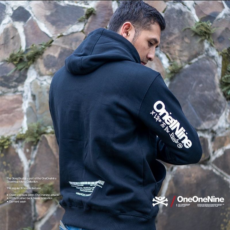 Jual HOODIE ONEONENINE SLOOP SKULL BLACK | Shopee Indonesia