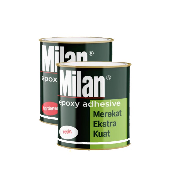 Jual Lem Epoxy MILAN 2 Komponen Kemasan Besar Set/1,2kg/1.2 Kg | Shopee ...