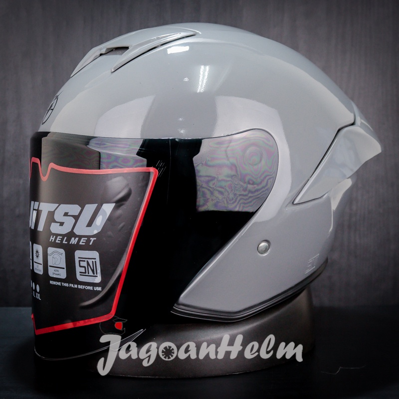 Jual JITSU HELM JS1 SOLID | GORILLA GREY |HALF FACE | Shopee Indonesia