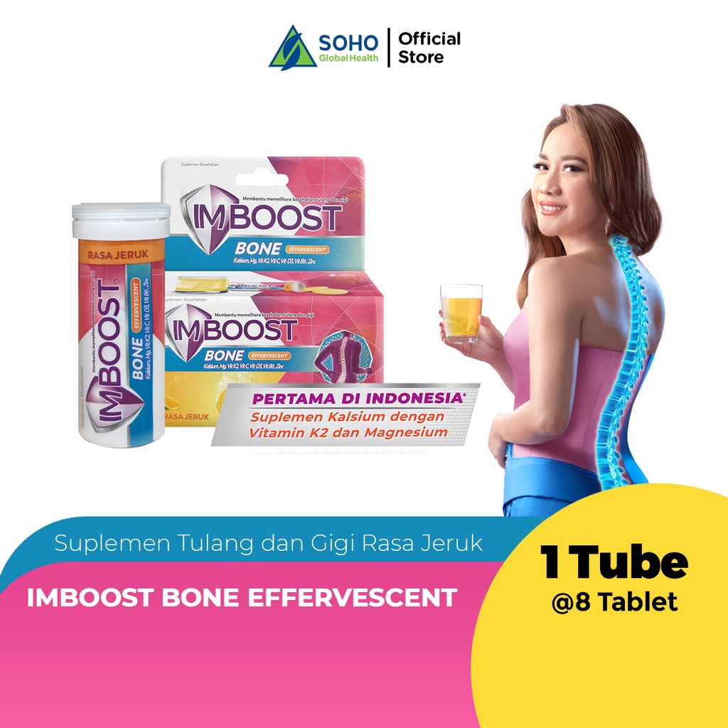 Jual Imboost Bone Effervescent Suplemen Tulang dan Gigi Rasa Jeruk @8 ...