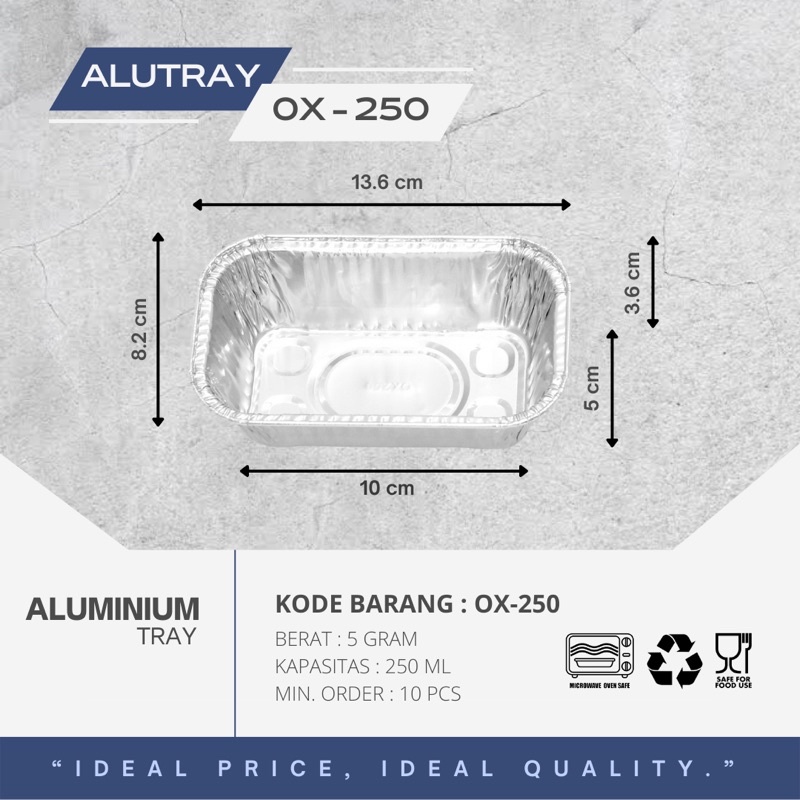 Jual WADAH ALUMUNIUM FOIL CUP OX 250 / ALUMINIUM FOIL TRAY OX-250 + TUTUP PER PCS | Shopee Indonesia