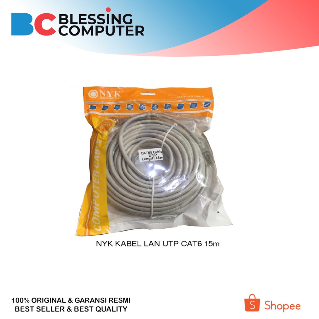 Jual KABEL LAN Cat 6 NYK 15 meter | Shopee Indonesia