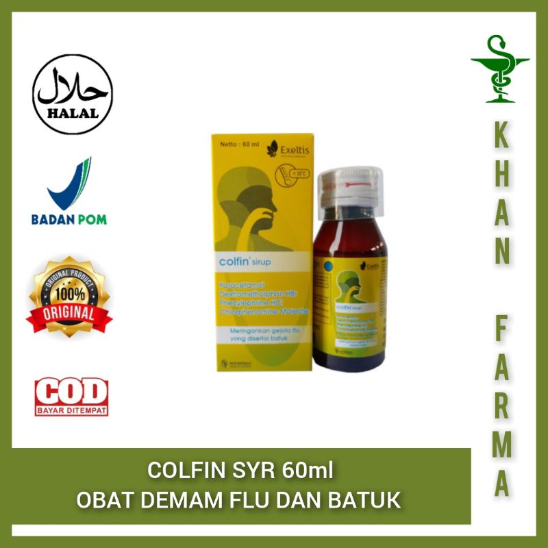 Jual COLFIN SIRUP KOLPIN SIRUP OBAT DEMAM BATUK DAN FLU DEWASA ANAK ...
