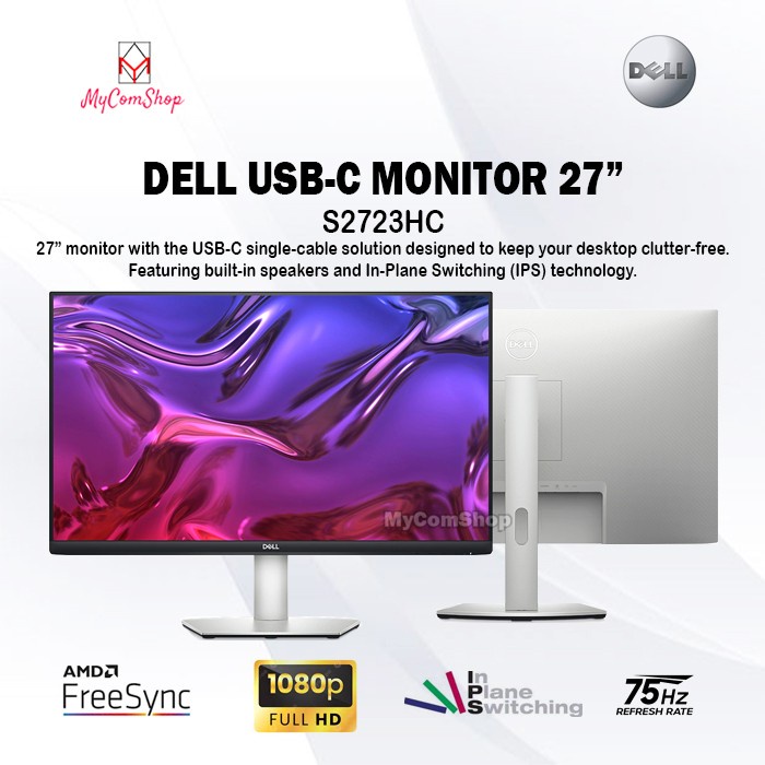 Jual DELL MONITOR 27 INCH SINGLE USB-C MONITOR IPS FULL HD 75HZ ...