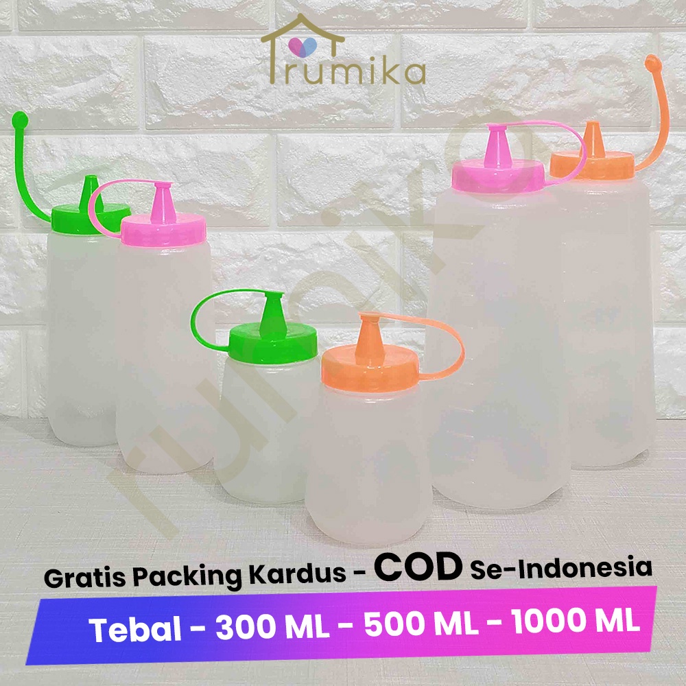 Jual Botol Kecap 300 ML 500 ML 1000 ML / Botol Mayonaise Mayo Saos Saus Sauce Cuka Dengan Tutup ...