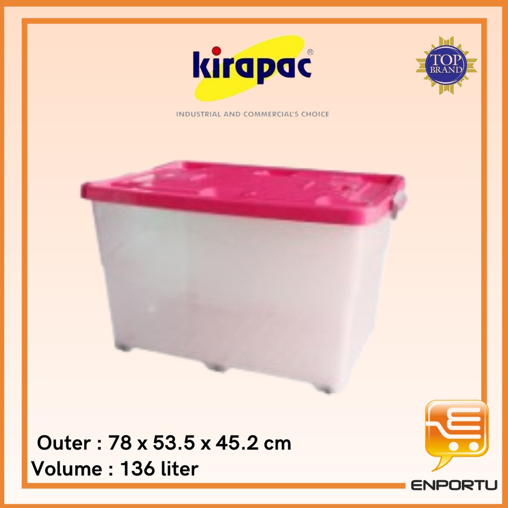Jual KIRAMAS Container Box Plastik 135 Liter B135 KPR AR (Ada Roda ...