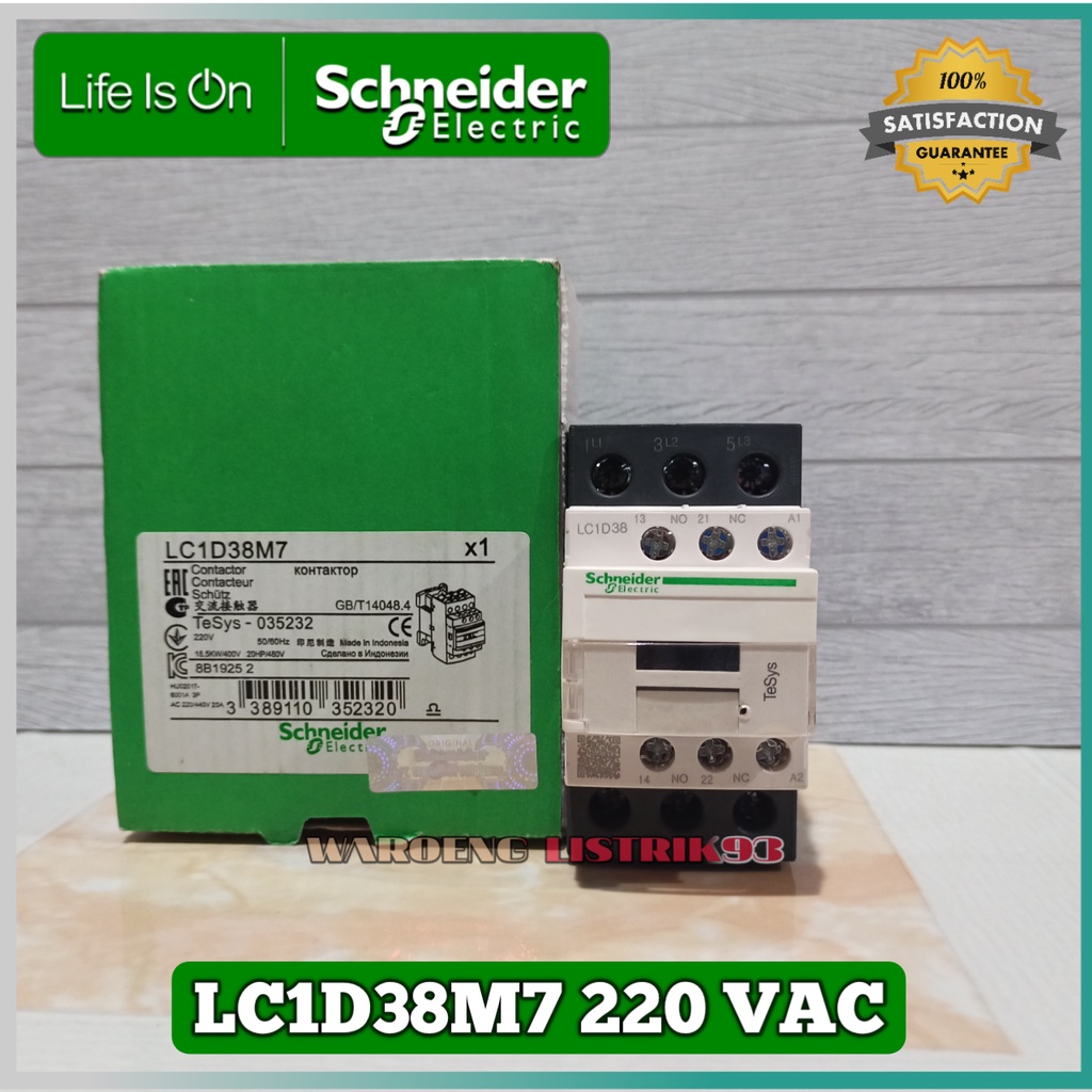 Jual Kontaktor Schneider LC1D38M7 220VAC Contactor lc1d38 m7 220VAC ...