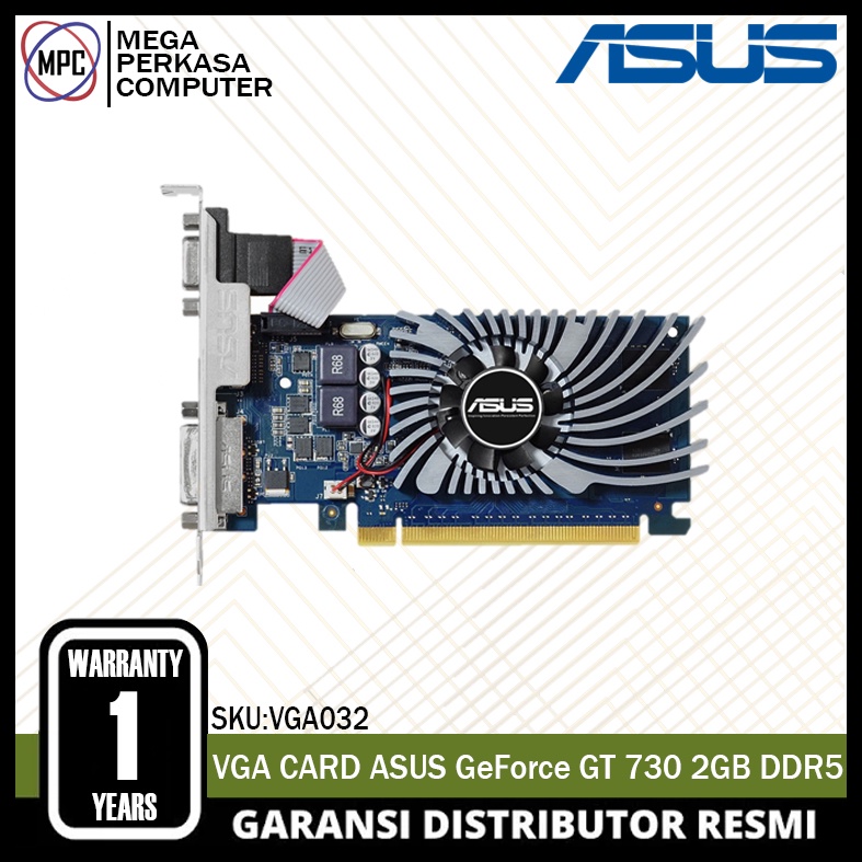 Jual VGA CARD ASUS GeForce GT 730 2GB DDR5 GARANIS RESMI | Shopee Indonesia