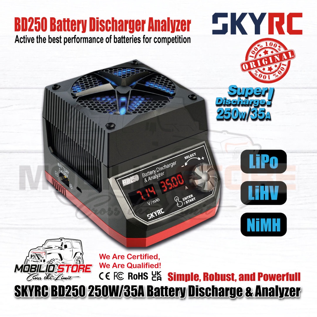 Jual SKYRC BD250 250W 35A LiPo/LiHV/NiMH Discharger dan Menganalisa ...