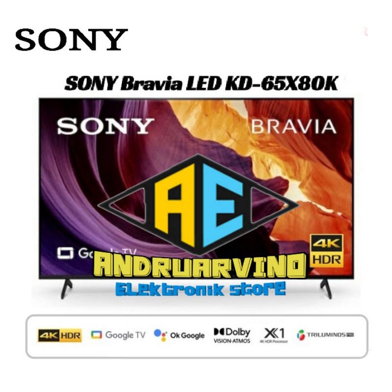 Jual SONY Bravia LED X80K 4K HDR Google TV 65 Inch KD-65X80K NEW 2022 | Shopee Indonesia