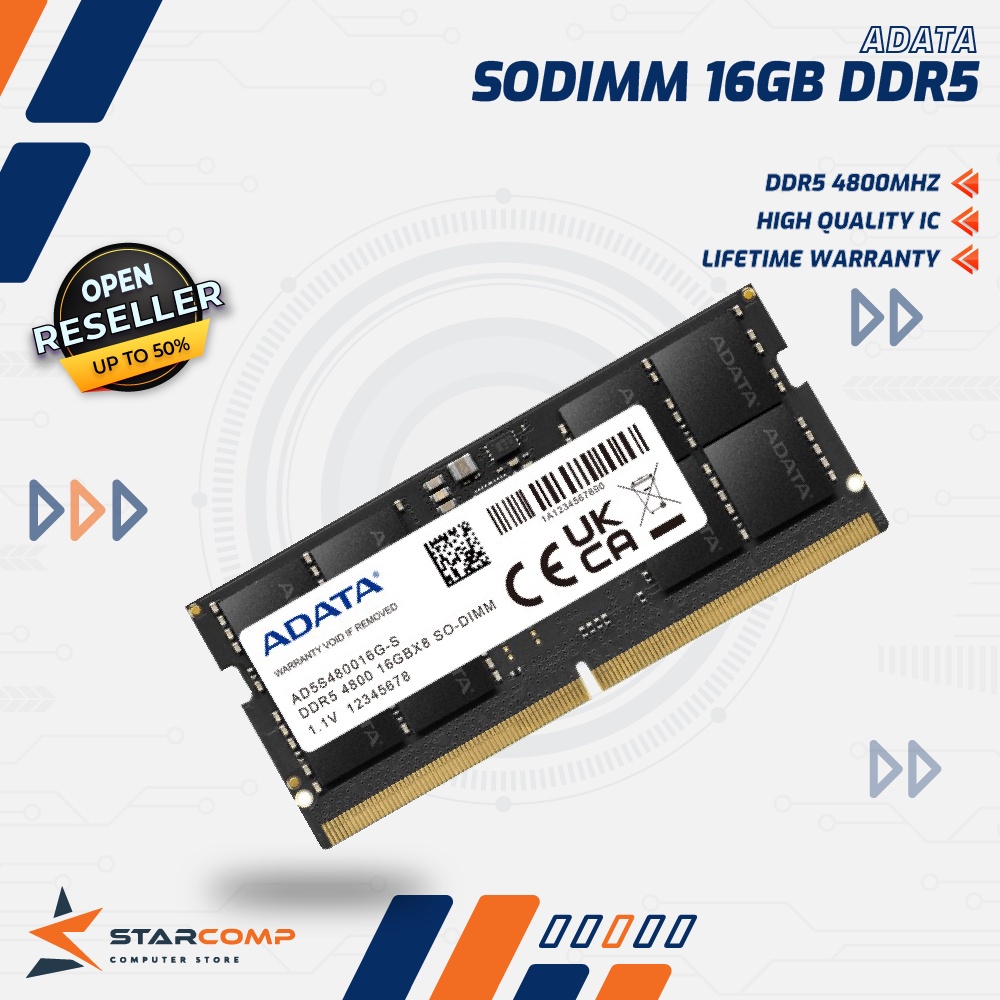 Jual ADATA DDR5 16GB 4800MHz SINGLE SODIMM | Memory RAM Laptop DDR5 4800 | Shopee Indonesia