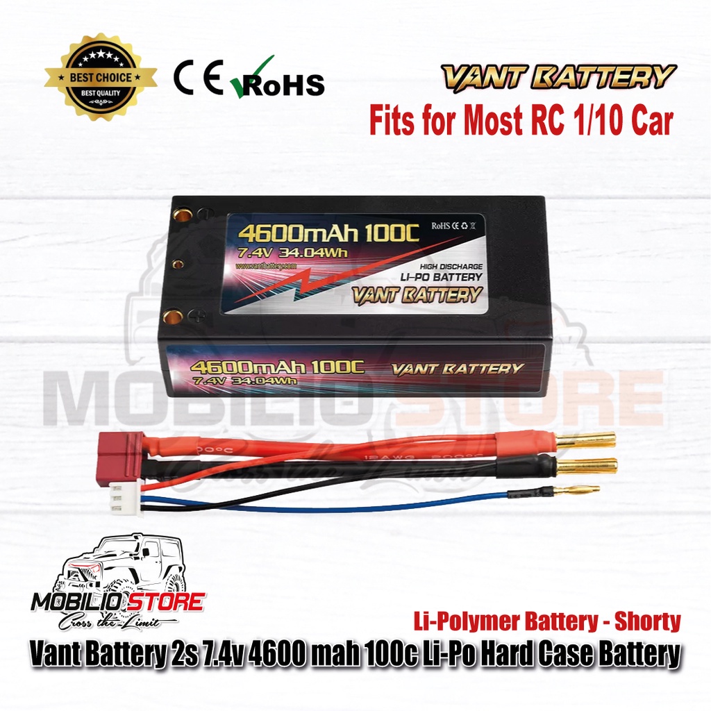 Jual Vant Battery 2S 7.4V 4600 mAh 100C Li-Polymer Hard Case Battery ...
