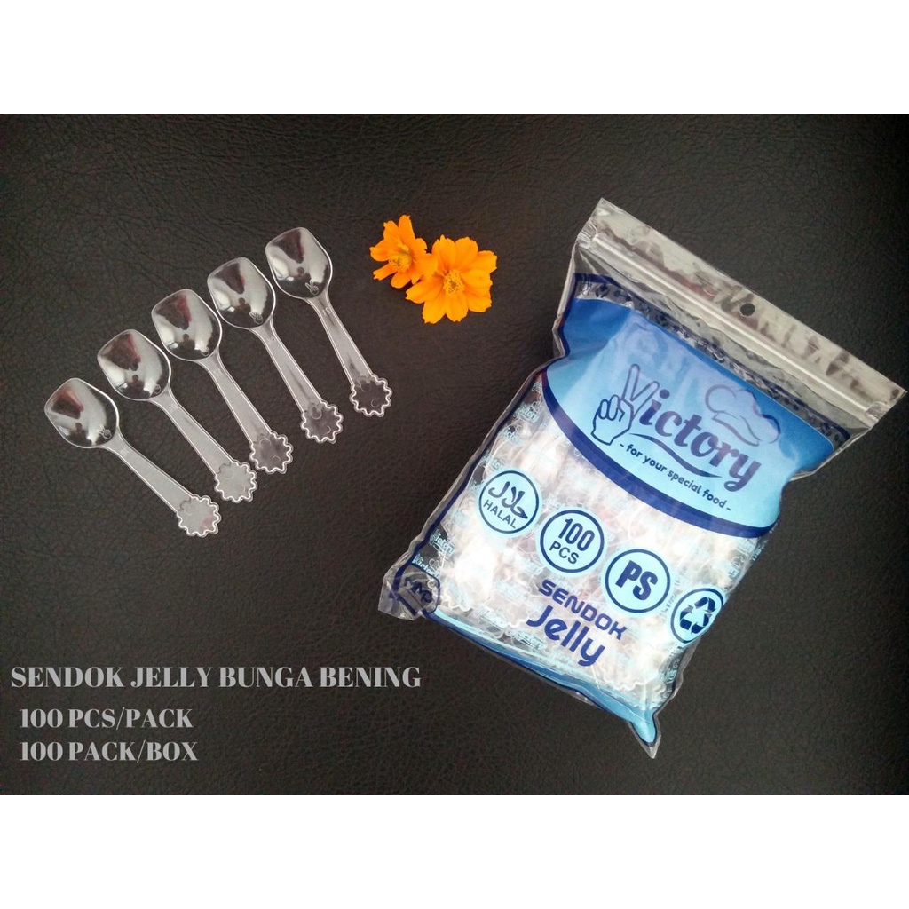 Jual Sendok Jelly Transparan merk Victory isi 100pcs/pack | Shopee ...