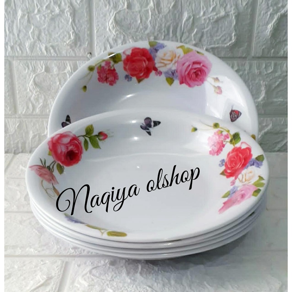 Jual promo piring melamin asli motif kembang terbaru diameter piring ...