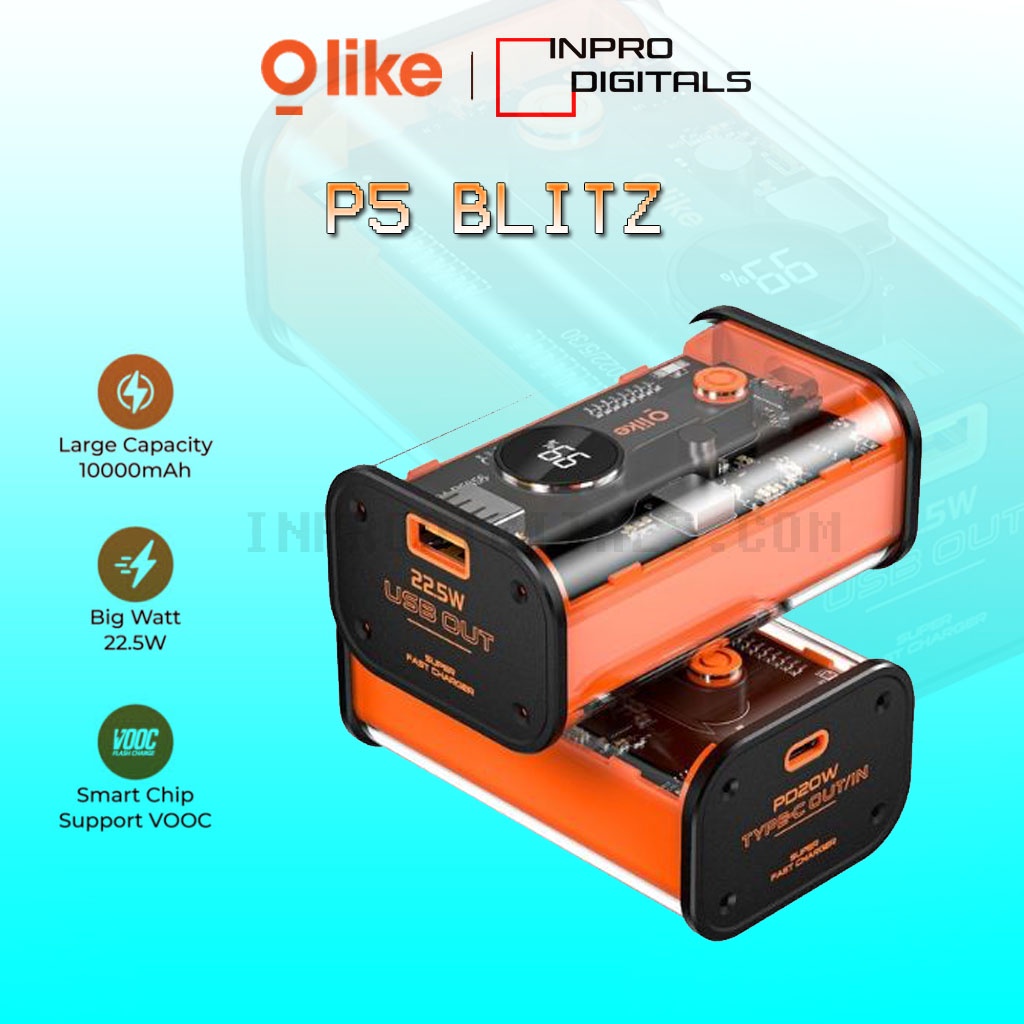 Jual Olike Blitz Fast Charging Powerbank P5 Orange - 10000mAH | Shopee ...