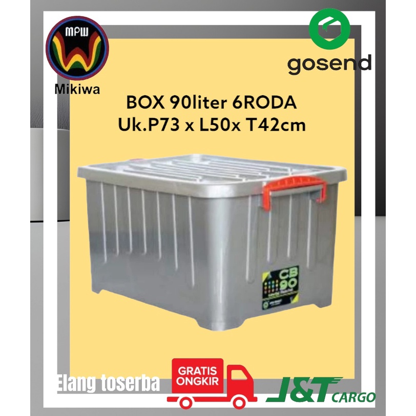 Jual BOX CONTAINER RODA 90LTR ABU2/SILVER [MPW PRODUCT ] | Shopee Indonesia