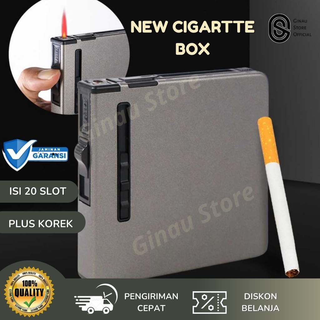 Jual Kotak Rokok Tempat Penyimpanan Rokok Plus korek Unik Metal Case 20 ...
