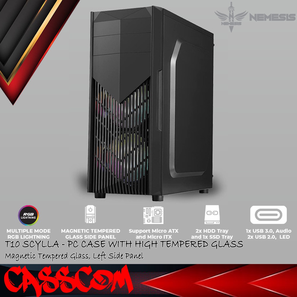 Jual Casing PC NYK Nemesis T10 Scylla Gaming Case Free 1 Fan | Shopee ...