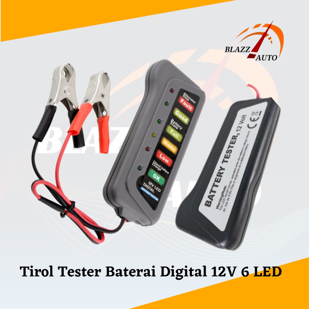 Jual Alat Cek Aki Alat Tester Baterai Digital 12V 6 LED Mobil Motor ...