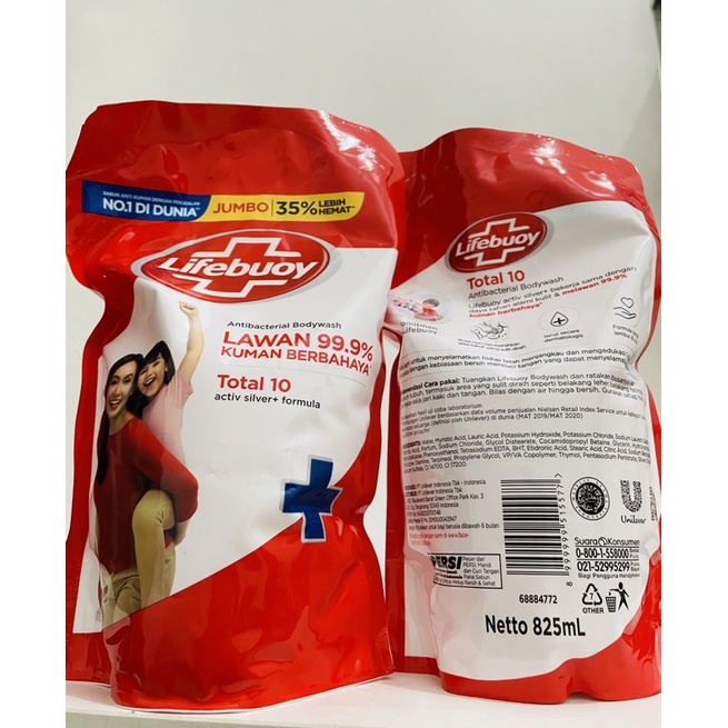 Jual LIFEBUOY BODY WASH 825ML kemasan baru dulu 900ml) TOTAL 10 ...