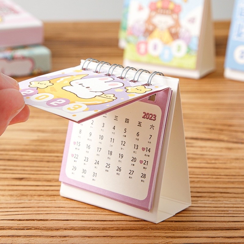 Jual Kalender Meja Mini Cute Girl Cartoon Rabbit Small Desk Calender ...
